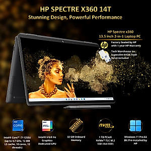 HP Spectre 2024 x360 Luxury 14T Intel Core Ultra 7 155H, Win 11 Pro (i7-1255U | 32GB | Win11Pro)