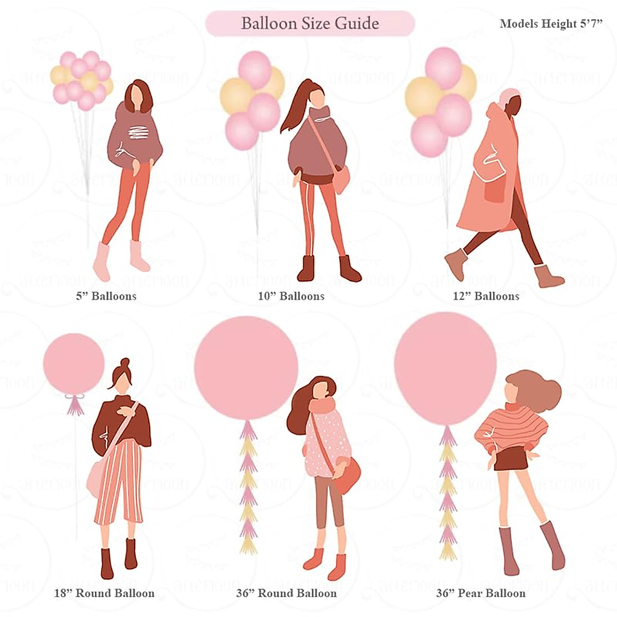 AFTERLOON® Biodegradable Balloons 6 pcs 36 Inch Orb Perfect Round Giant Extra Large Rose Gold, Thickened Strong Natural Latex Jumbo XL Big Helium Float, Baby Gender Reveal Birthday Party Decorations