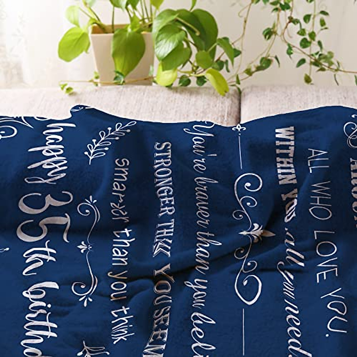 Pezolen 35th Birthday Gifts for Women/Men, 35 Year Old Birthday Gifts for Women, 35th Birthday Decorations for Women/Men,35th Birthday Gifts for Her, 35th Birthday Blanket 60"X 50"