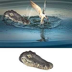 Geniff Floating Alligator Head, Pool Accessories Float Alligator for Koi Pond Decoration and Protection to Scare Heron Away