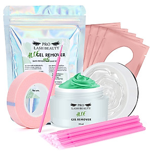 Eyelash Extension Remover Kit 10ML Fragrance Lash Remover for Lash Extensions Aloe Scent Eyelash Remover with Eye Patch Microswab Brushes No Irritation Quick Dissolves Eyelash Adhesive Removal Aloe