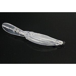 10PCS Unpainted Lure Blanks 6.28g 10.2cm with 6mm Free Fishing Eye Crankbait Baits Simulation Blank Body Clear Hard Baits Trout Salmon Minnow Lure Popper Lures Topwater Freshwater 6mm 8334