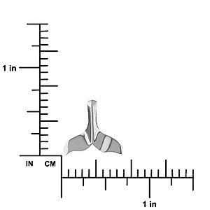 Sterling Silver Plain Whale Tail Pendant Necklace with Chain