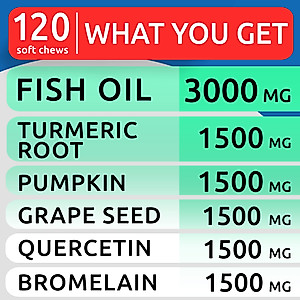 Allergy Relief + Glucosamine Dog Treats Bundle - Joint Pain Relief + Itchy Skin Relief - Omega 3 + Pumpkin, Enzymes + Chondroitin, MSM - Hip & Joint Care + Seasonal Allergies - 240 Chews - Made in USA