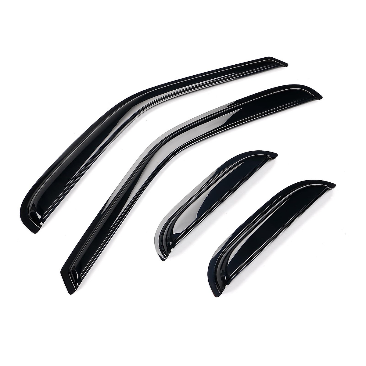 Window Visor Compatible with 1997-2003 Ford F150 F250, Slim Style Acrylic Smoke Tinted 4PCS Sun Rain Shade Guard Wind Vent Air Deflector by IKON MOTORSPORTS, 1998 1999 2000 2001 2002