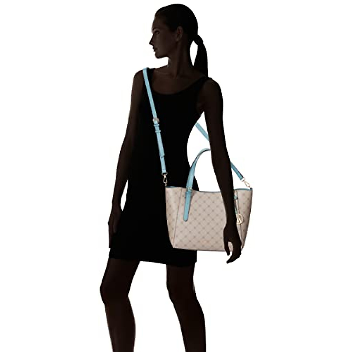 NINE WEST Kylee Tote, Beige Logo/Slate