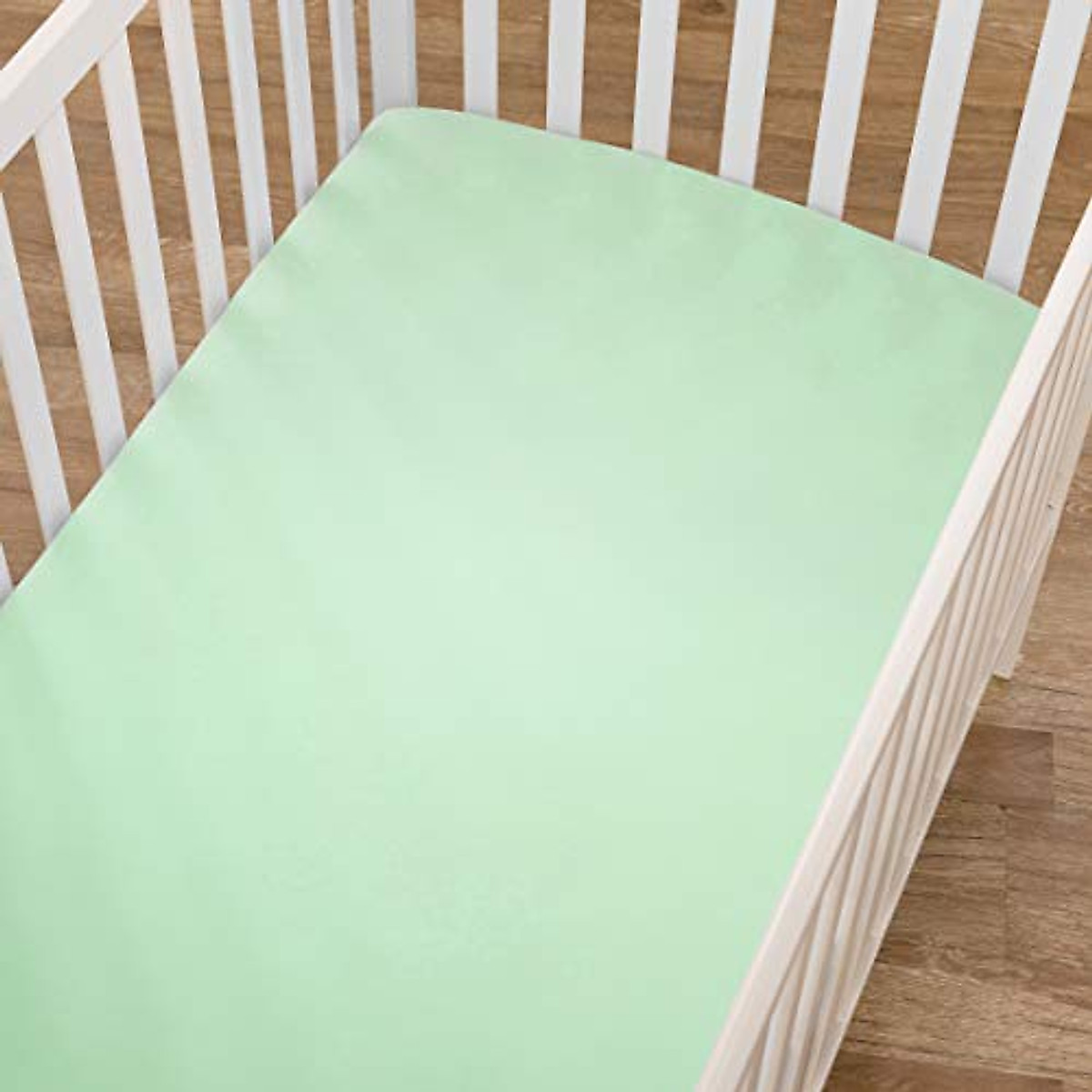TL Care Fitted Mini Crib Sheet 24" x 38", Soft Breathable Neutral 100% Cotton Jersey Portable Sheet, Mint, for Boys and Girls, Fits Most Pack N Play and Mini Crib Mattresses