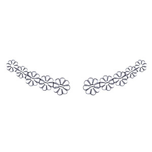 925 Sterling Silver Earrings, BoRuo Daisy Flower Hawaiian Ear Cuffs Hoop Climber Earrings