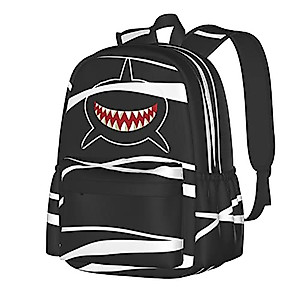 Shark Mouth teeth Backpack for laptop 15.6 inch funny Shark face Bookbag school bag for teens boys girls dayback for adult black