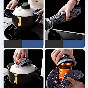 Smithcraft Silicone Trivets for Hot Dishes, Pots and Pans, Hot Pads for Kitchen Counter, Pot Holders for Tabletop & Countertop, Multi-use Heat Resistant Mat for Table, Non Stick Trivet Mat Set 3 Teal