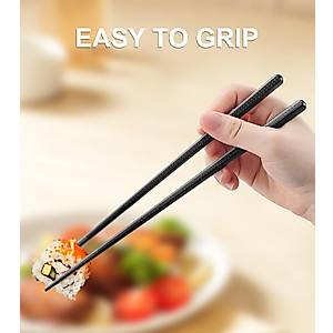 LOROTOCO 50 Pairs Chopsticks | Reusable | Dishwasher Safe | Bulk | Fiberglass | Adults | | Commercial - （9.45in）