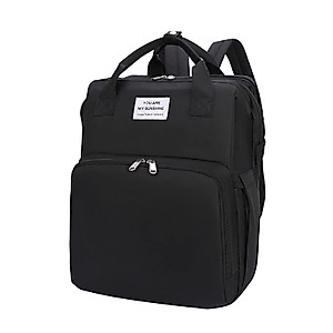 Jesonten Diaper Bag Backpack Portable Foldable Crib Mommy Bag, Multi-purpose High-capacity Mother and Baby Bag (black)