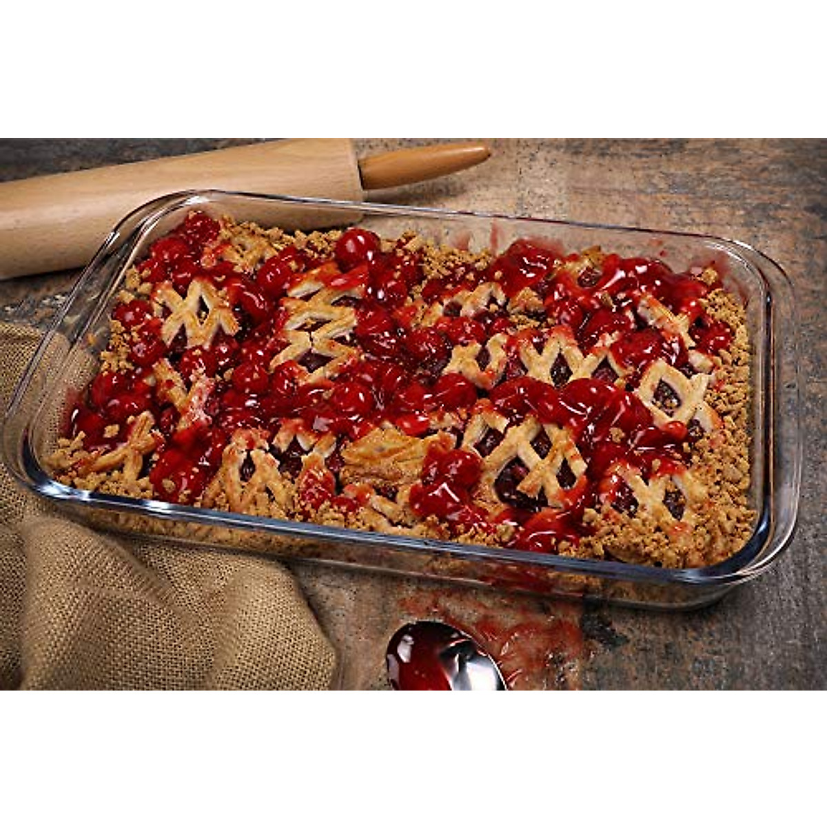 Bovado USA 9" x 13" Inch Glass Oven Baking Dish | High-Grade Borosilicate Glass | 3 Qt Capacity | Nonstick, Dishwasher Safe, Freezer-to-Oven Casserole Pan | No Lid