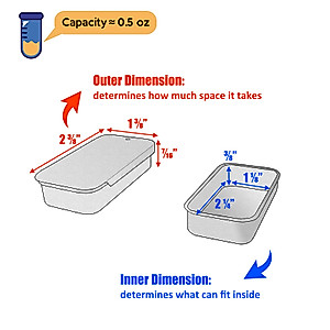 Cubic Ape Slide Top Tin Containers for Lip Balm, Solid Perfume (0.5 oz, 16-Pack, w/Labels) - (Small) Empty Cosmetics Metal Boxes with Sliding Lids (Frosted Silver)