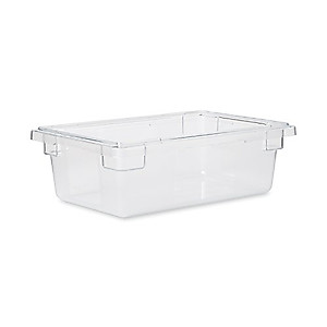 Rubbermaid Commercial Products,Polycarbonate Food Storage Box/Tote for Restaurant/Kitchen/Cafeteria, 3.5 Gallon, Clear (FG330900CLR)