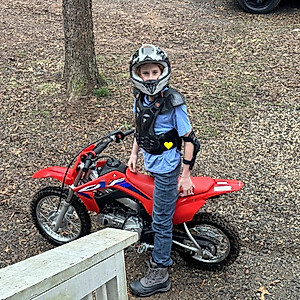 Kids Dirt Bike Gear Chest Protector Motocross Gear Motorcycle Armor Vest Elbow Guard Knee Shin Guard Pads Youth Motorcycle Protective Gear (Black, L:(Height:51.18"-57.08"))