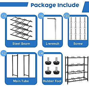 Nuogo 5 Gallon Water Jug Rack 5 Gallon Water Jug Holder Water Jug Holder Stand Heavy Duty Water Bottle Organizer Storage Rack Accessory for Home Room Kitchen(4 Tiers)