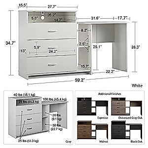 Ameriwood Home Rebel Media Dresser and Desk, Espresso