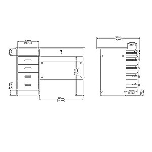 Tvilum 5 Drawers Desk, Truffle