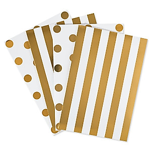 Papyrus Gift Boxes with Lids for Christmas, Hanukkah and All Holidays, White and Gold (4 Boxes)