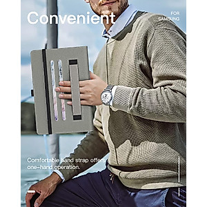 MoKo Case for Samsung Galaxy Tab A8 10.5 Inch 2022 (SM-X200/X205/X207) with Flexible Hand Strap & Pocket, Multi-Angle Viewing Stand Lightweight Protective Cover, Auto Sleep/Wake, Purple Marble