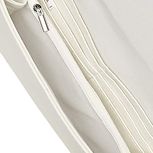 OES Eastern Star Cross Body Clutch Purse with Detachable Chain Shoulder Strap, White, Medium