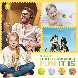 2 Pack Pop Stress Balls Fidget Toys, Fidget Ball Pop Squeeze Ball, Push Pop Bubble Squishy Ball Fidget Toy, Stress Relief Sensory Toys Bath Toys for Toddlers Game Balls Easter Gifts for Kids Adults