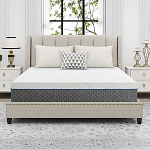 Queen Mattress 12 Inch, Memory Foam Queen Size Mattress Made in USA, Medium Firm Feel, Zoned Pressure Relief, Certified Safe Foams and Fabric, Mattress in A Box