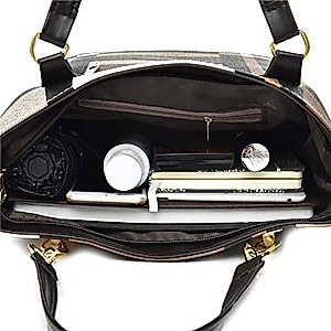 Women Fashion Handbags Wallet Tote Bag Shoulder Bag Top Handle Satchel Purse Set 4pcs (Brown)