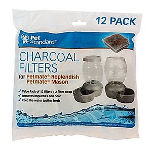 Filters for Petmate Replendish and Petmate Mason Pet Fountains, Pack of 12