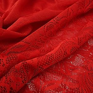 YOUR SMILE Ladies/Women's Lightweight Solid Color Fringe Lace Tassels Long Shawl Scarf For Spring Summer Fall (Red)