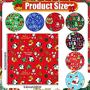 42 Pieces Christmas Fabric Bundles Sewing Quilting Fabric 10 x 10 Inch Christmas Santa Elk Snowflake Printing Fabric Squares Craft Fabric for Patchwork Sewing DIY Craft Christmas Party Supplies
