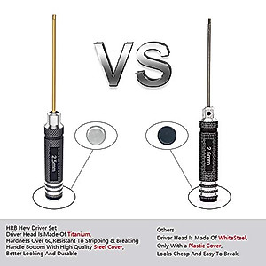 HRB 4pcs 1.5mm 2.0mm 2.5mm 3.0mm Hex Screw Driver Set RC Hex Driver Set Titanium Hexagon Screwdriver Wrench RC Tool Kit for Multi-Axis FPV Racing Drone RC Quadcopter Helicopter Car Models