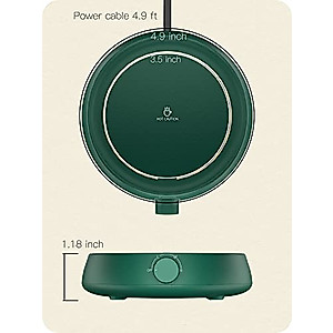 JEEMOO Mug Warmer, Electric Coffee Warmer for Desk/Home Use, Stepless Temperature Regulation (120℉-136℉), Candle Warmer Plate, 8-Hour Auto Shut Off (Forest Green)