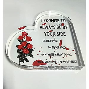 Acrylic Heart Gift for Lover Romantic Plaque Inspirational Quotes Gift for Wedding Birthday Anniversary Table Decoration (love)