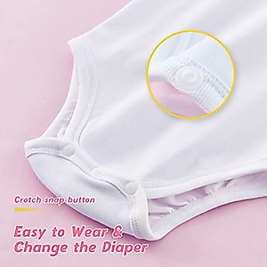 WAWSAM Baby Girls Half Birthday Bodysuit 1/2 Half Birthday One-Piece Romper Newborn Dinosaur Short Sleeve Onesie Infant Half Birthday Jumpsuit for Birthday Girl