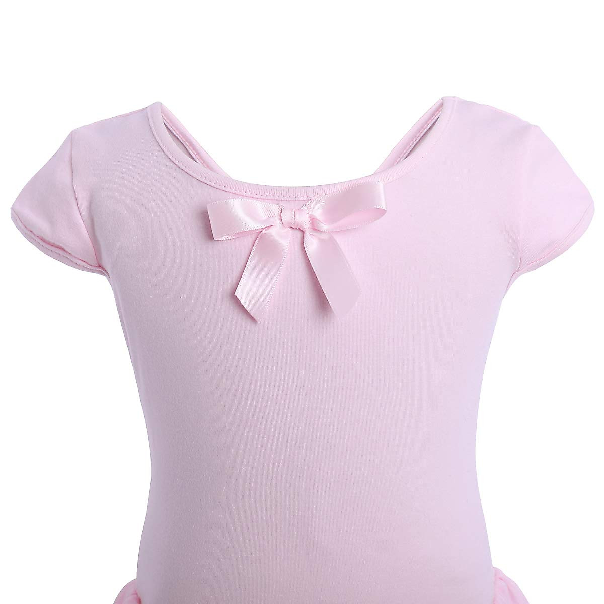 OBEEII Little Girls Ballerina Chiffon Dress High Low Skirted Unitard Dress up Casual Wear Praise Liturgical Lyrical Mime Christan Spiritual Dance Pink 4-5 Years