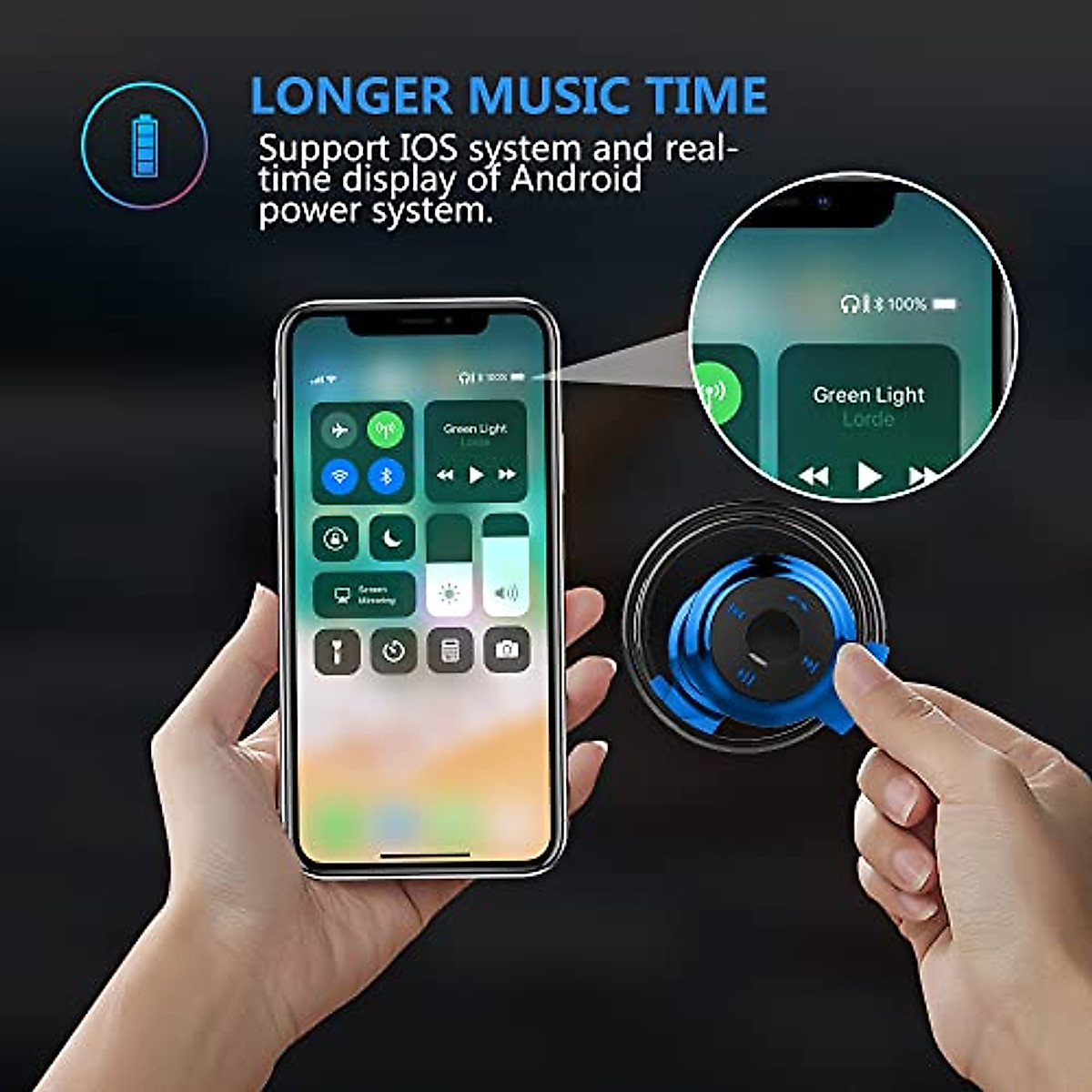 WONFAST MINI-503 Wireless Bluetooth Music Stereo Universal Headset Headphone MP3 Player Support TF Card Earphone for Cell Phone Smartphones Outdoor Driving Biking (White)