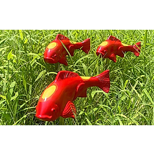 Koi Fish for Garden - Garden Statues Resin Garden Koi with Stake, 3 Pcs Garden Sculptures Garden Ornaments for Outdoor Garden Lawn Pond Decoration (A)
