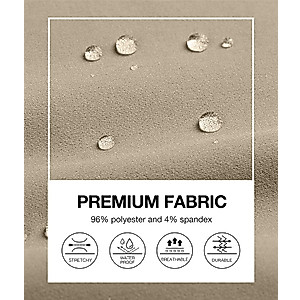 PULI Golf Pants Men Stretch Slim Fit Waterproof Dress Casual Work Hiking Tapered Pants with Pockets Stone,38Wx32L