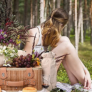 Picnic Basket for 2 with Waterproof Blanket and Insulated Wine Pouch 18Pcs Picnic Basket Set Hamper with Full Cutlery Kit for Two, Family,Couple,Camping,Outdoor,Valentine Day,Wedding Gift, Birthday