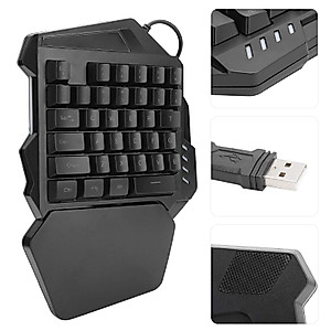 214 Gaming Keyboard,35 Keys Wired Ergonomic One?Handed Mechanical Keyboard,Plug and Play USB PC Game Keyboard with RGB Backlit,for Win2000/Win8/Win XP/Vista/for Android
