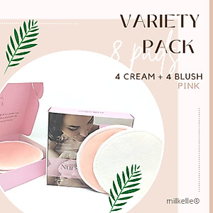 Milkelle Organic Bamboo Reusable Nursing Pads for Breastfeeding, Leak Proof, Pads for Breastfeeding, Washable and Reusable, Ultra Soft, 8 Pads, Large