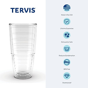 Tervis 1015656 American Flag Insulated Tumbler with Emblem, 24 oz - Tritan, Clear