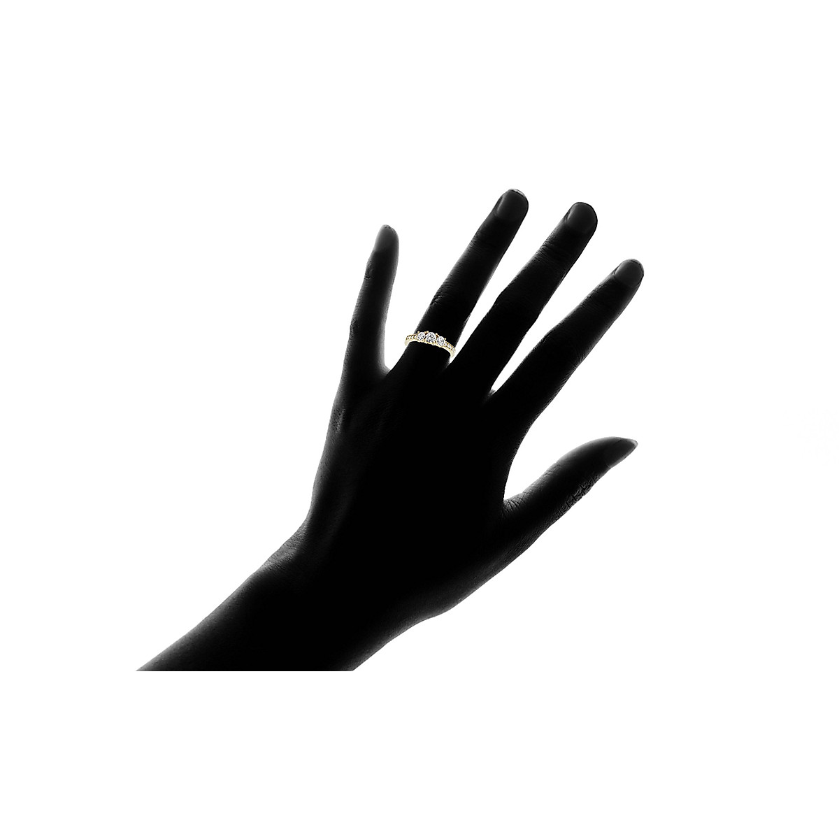 P3 POMPEII3 1 Ct 3-Stone Diamond Engagement Ring 10K Yellow Gold - Size 6.5