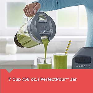 Black & Decker Ice Crush Blender with 56 Ounce (7 Cup) PerfectPour Plastic Jar, Powerful 6-tip Stainless Steel Blade, 8-speeds plus Pulse, 750 Peak Watts of power