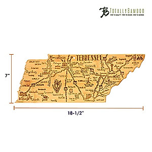Totally Bamboo Destination Tennessee State Shaped Serving and Cutting Board, Includes Hang Tie for Wall Display