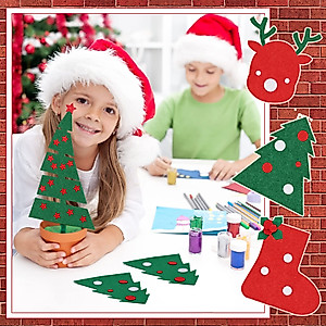 30 Pieces Christmas Felt Fabric Sheets Soft Thick Square Felt Craft Sheets or DIY Crafts Patchwork Sewing Art Christmas Decoration Red Green White 8 x 10 Inch