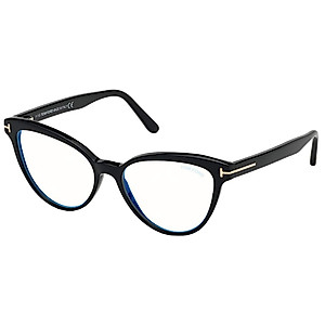 Tom Ford - FT5639-B Shiny Black Cat Eye Women Eyeglasses - 54mm