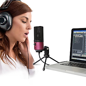 FIFINE USB Podcast Condenser Microphone Recording On Laptop, No Need Sound Card Interface and Phantom Power-K669